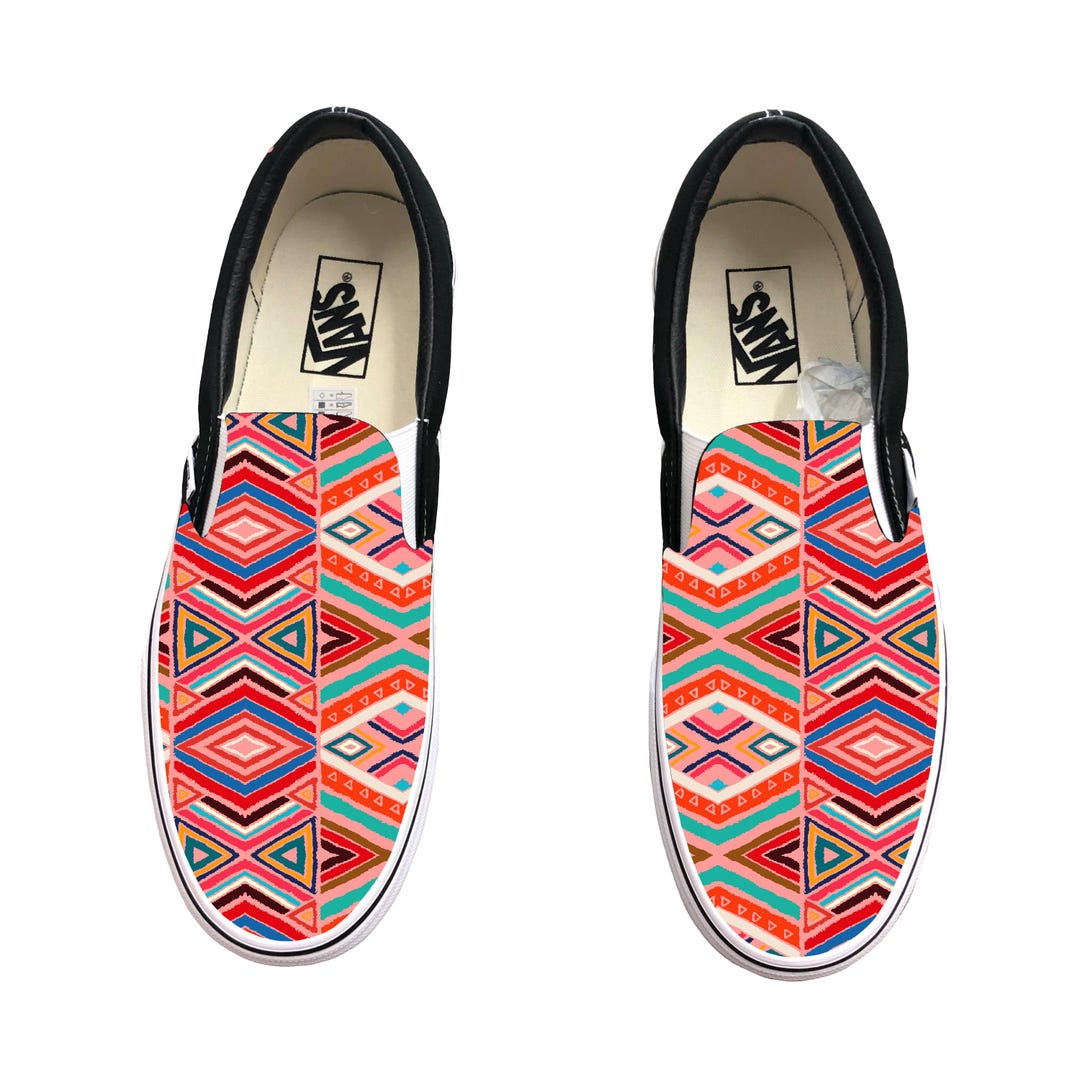 Traditional African Pattern on Vans Slip on Shoes - Etsy