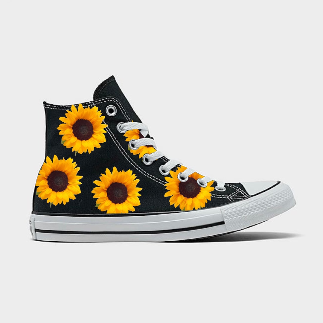 Sunflower Custom Converse Chuck Taylor High Top Sneakers for Women and ...