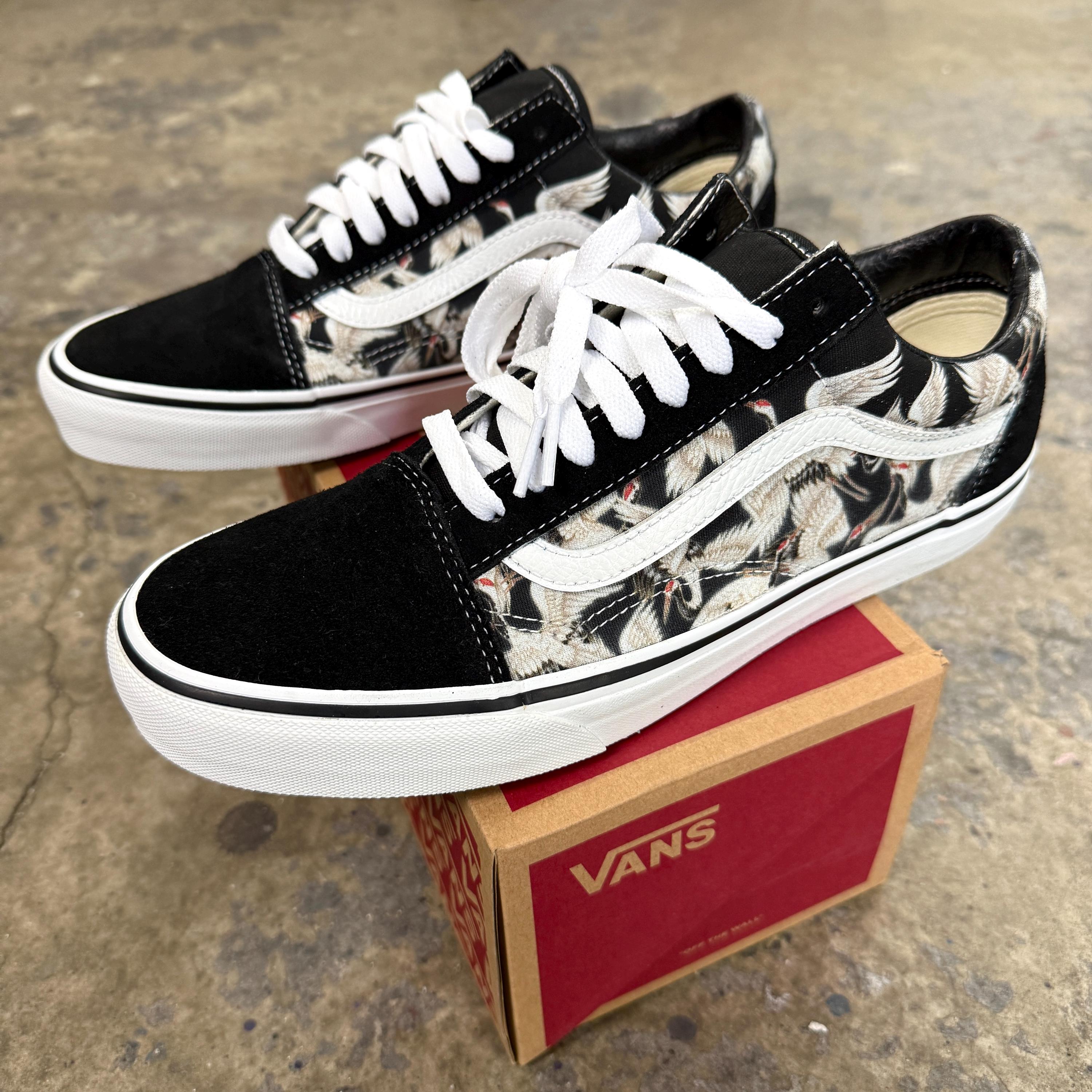 Custom Crane Slip on Vans - Gift for Bird Watcher, Japanese Gift ...