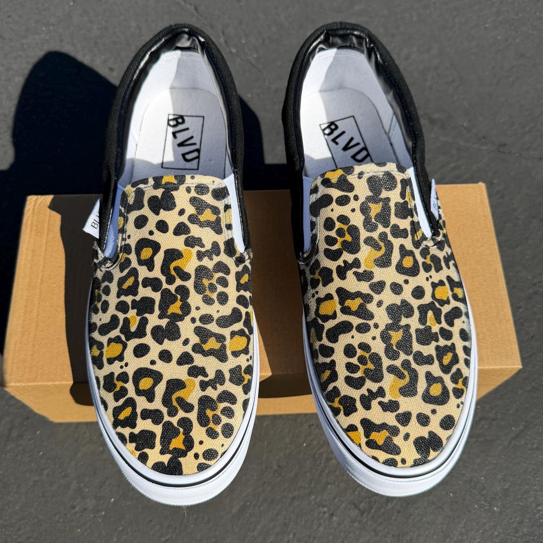 Jaguar Leopard BLVD Original Slip on Shoes - Customized Cheetah Animal ...