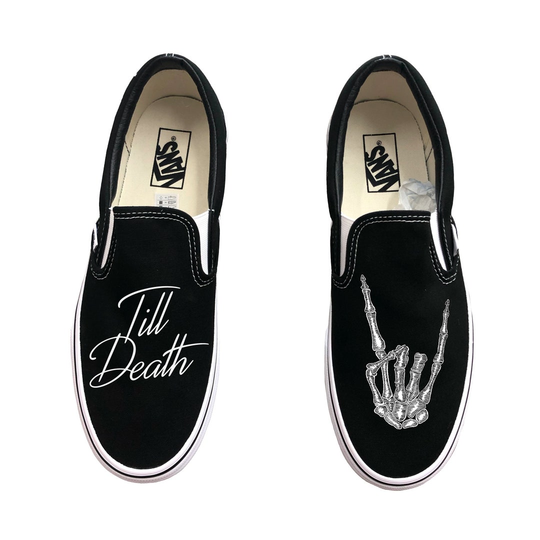Till Death Wedding Vans Slip on Shoes Men's and Women's Custom Vans ...