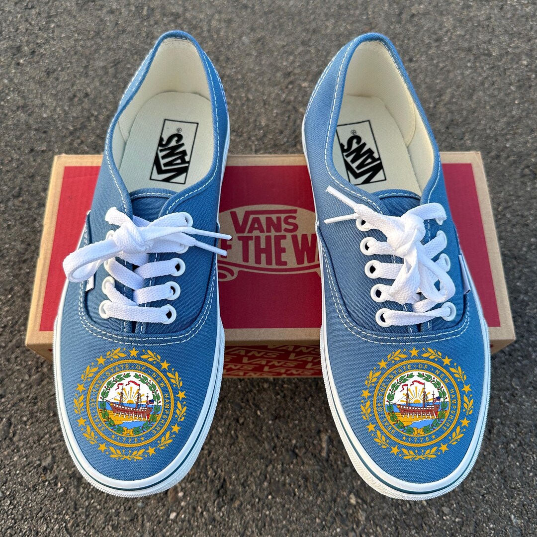 New Hampshire State Flag on Navy Vans Authentic Shoes - Etsy