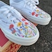 Flower Field Vans Authentic Shoes - Customized White Authentic Vans for ...