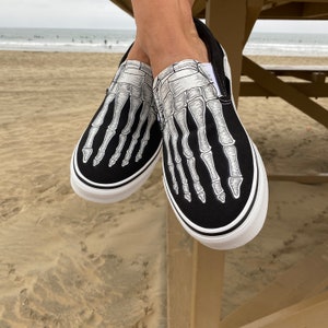 Skeleton Boney Feet Custom Vans Slip on Shoes - Etsy