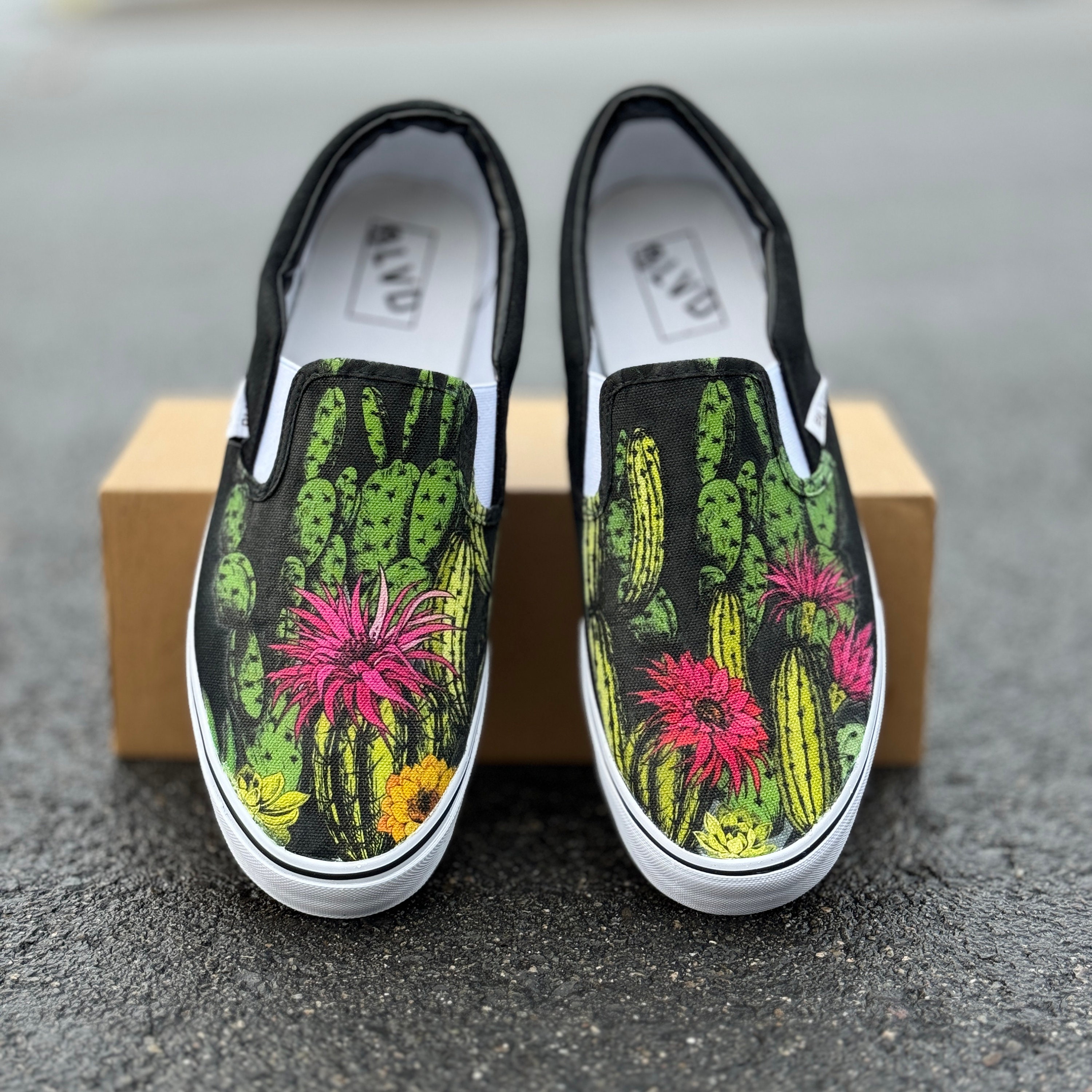 Cactus Garden - Custom Succulent BLVD Original Slip on Shoes for Men ...