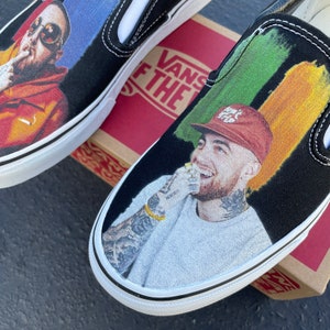 Mac Miller K.I.D.S. Custom Sneakers Black Slip On Vans | Etsy