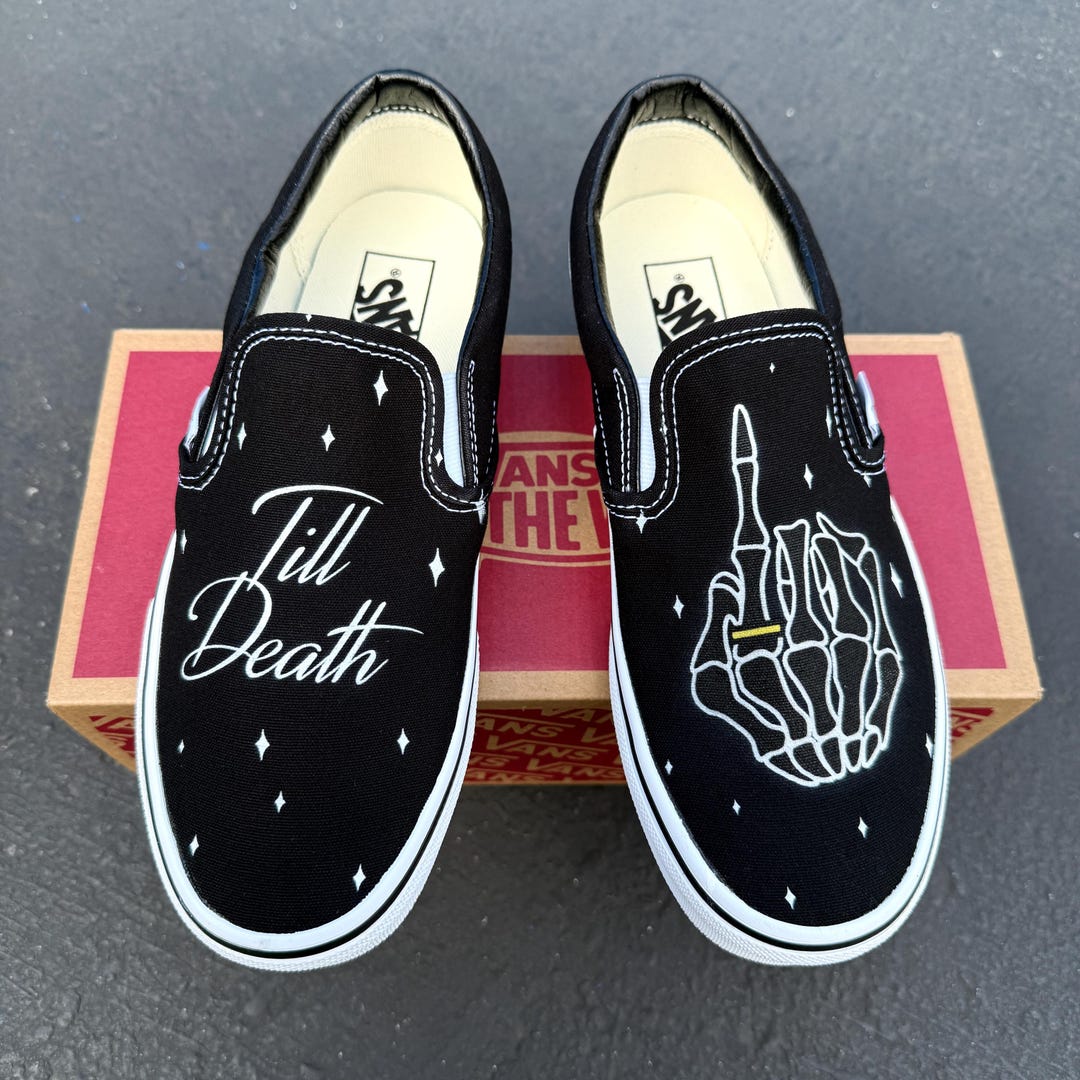 Till Death Ring Finger Wedding Vans Slip on Shoes - Men's and Women's ...