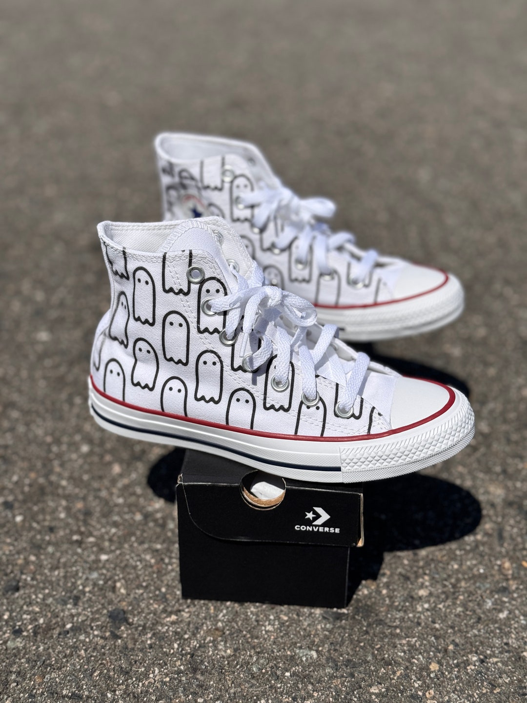 Cute Spooky Ghost Pattern Hi-top Converse Chuck Taylor Shoes for Women ...