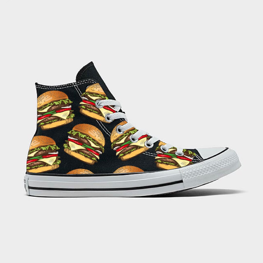 Burger Pattern Converse Chuck Taylor for Men and Women Unisex High Top ...