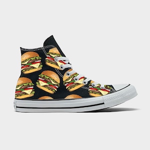 Burger Pattern Converse Chuck Taylor for Men and Women Unisex High Top ...
