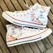 Personalizable White Converse Custom Floral Name and Date Wedding Shoes ...