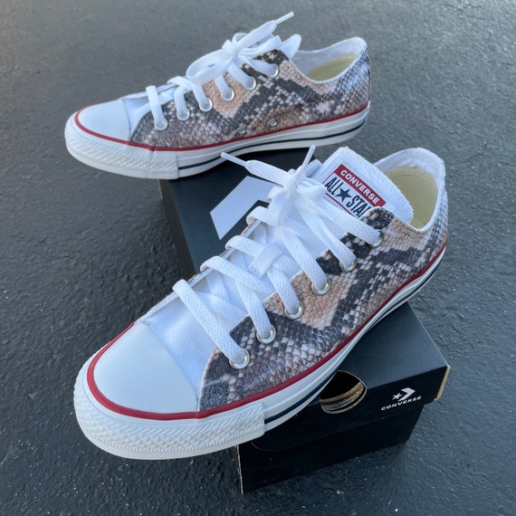 Snake Skin Shoes Custom Low Top Converse | Etsy
