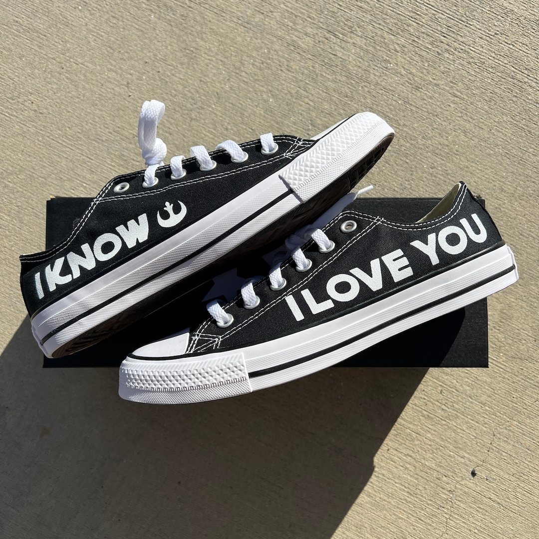 Star Wars Wedding Converse - Custom Black Low Top Converse I Love You I ...