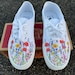 Flower Field Vans Authentic Shoes - Customized White Authentic Vans for ...