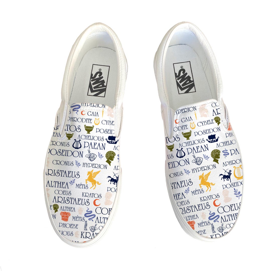 Greek Mythology on Custom Vans Slip on Sneakers - Etsy