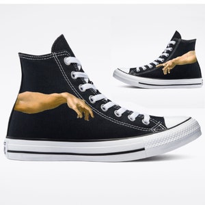 The Creation of Adam Customized Sneakers - Vintage Painting Style ...
