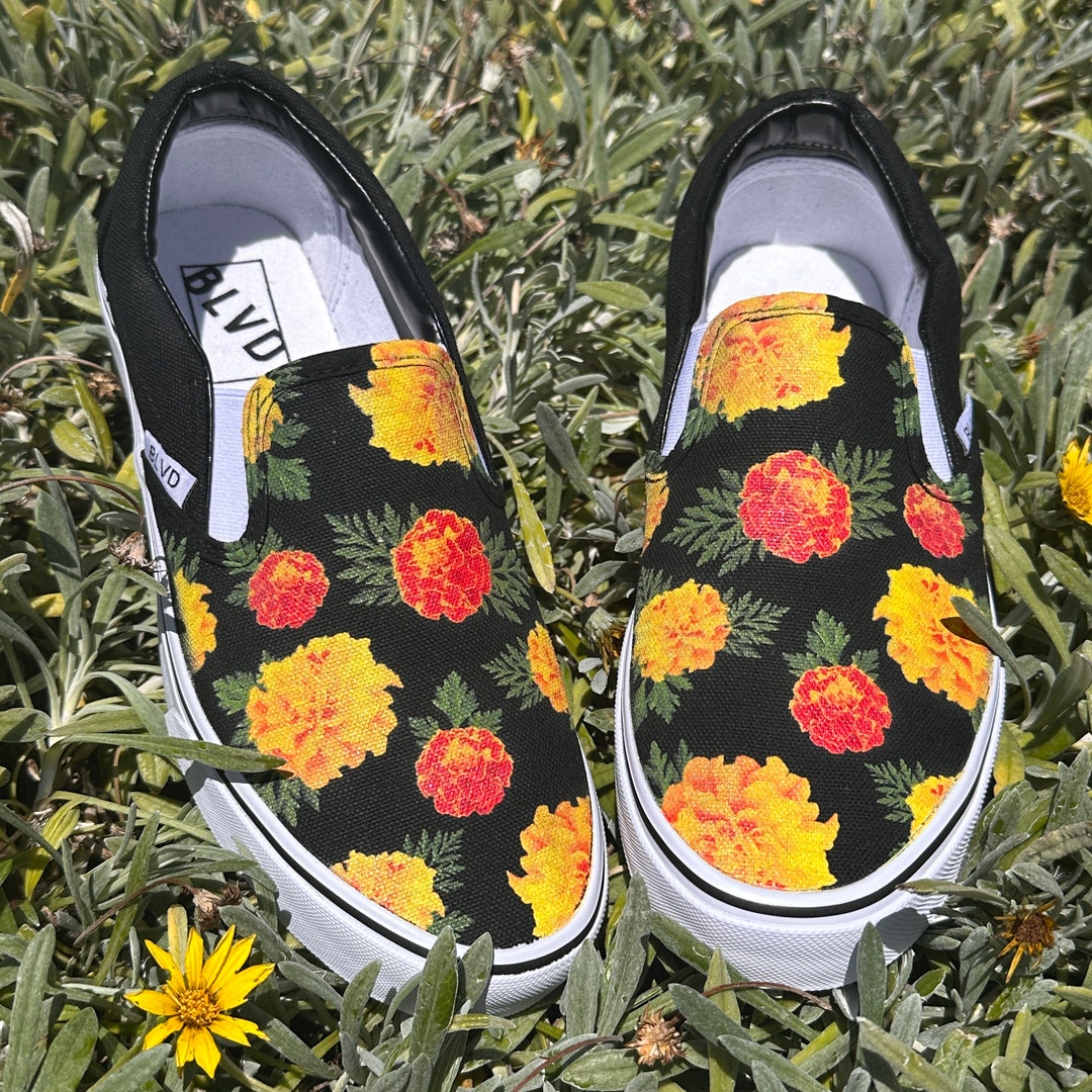 Marigold Flowers Custom BLVD Slip on Shoes - Etsy