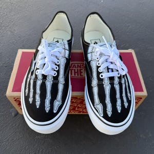 Custom Skeleton Feet X-ray Black/white Vans Authentic Lace up Shoes ...