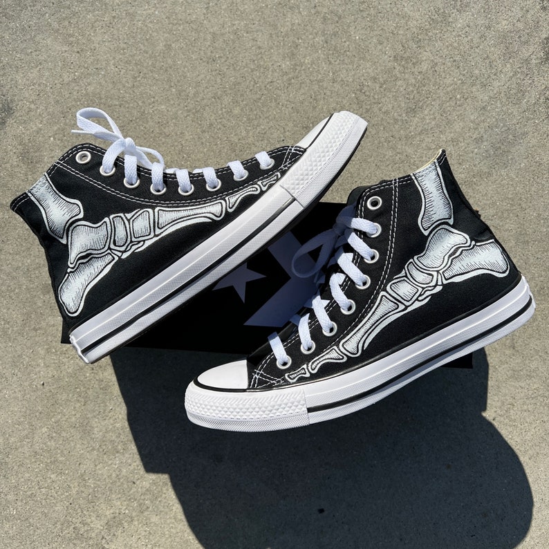 Custom Skeleton Feet Shoes - Converse High Top for Men and Women - Etsy
