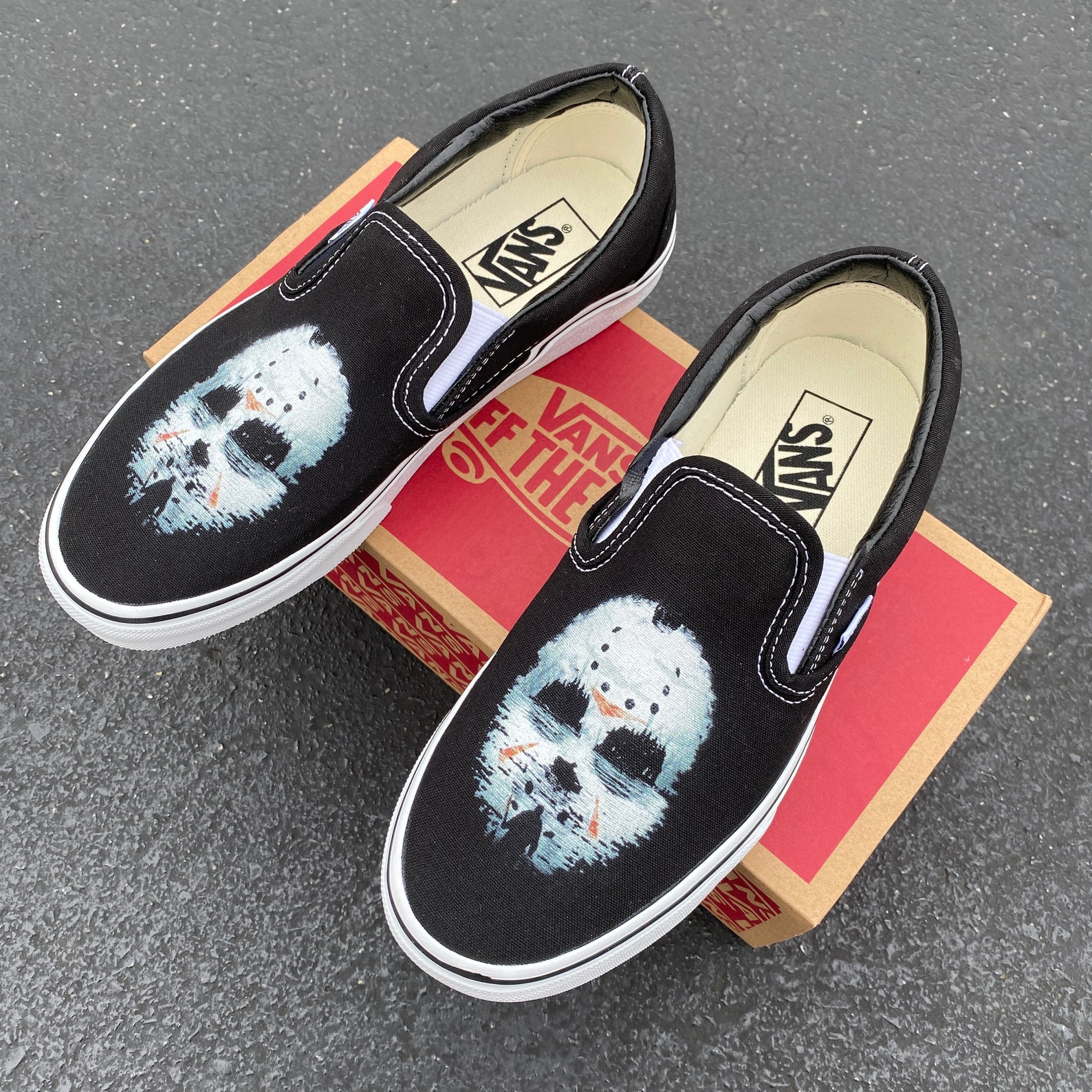 Friday the 13th Jason Custom Vans Slip on Sneakers - Etsy