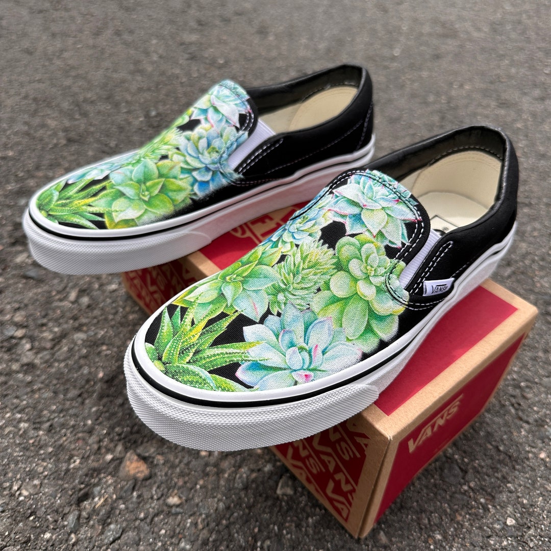 Succulent Plant Lover Shoes - Slip on Vans for Men and Women - Etsy