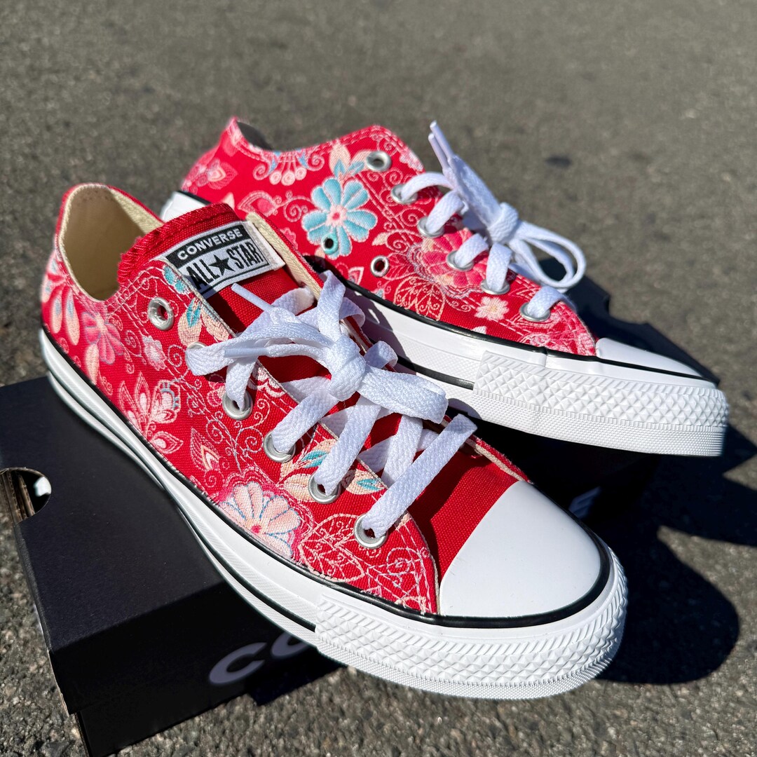 Custom Floral Embroidery Inspired Sneakers - Otomi Mexican Style ...