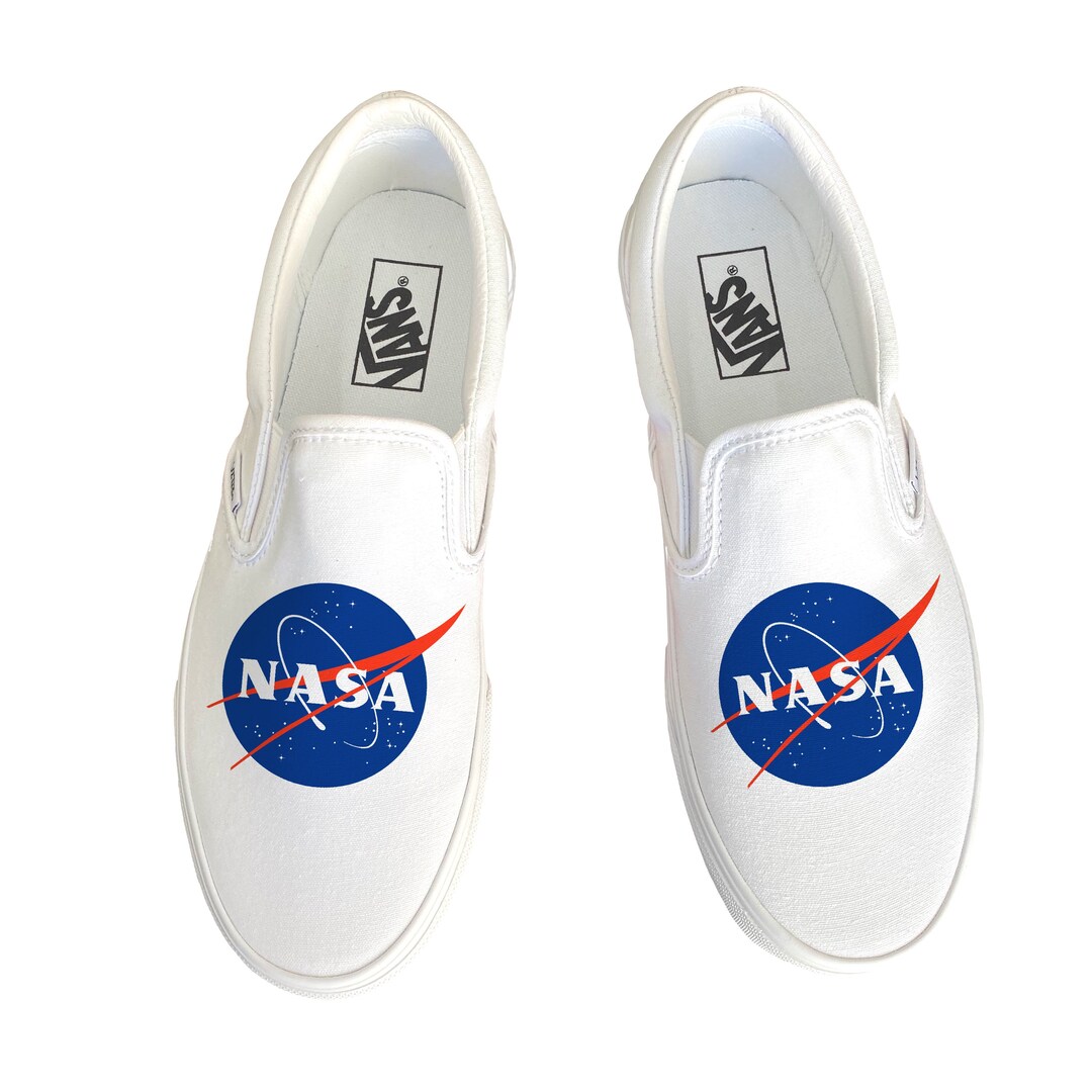 Custom NASA Theme White Slip on Shoes - Etsy