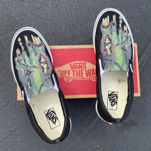 Custom Slip on Vans - Zombie Feet Vans - Etsy