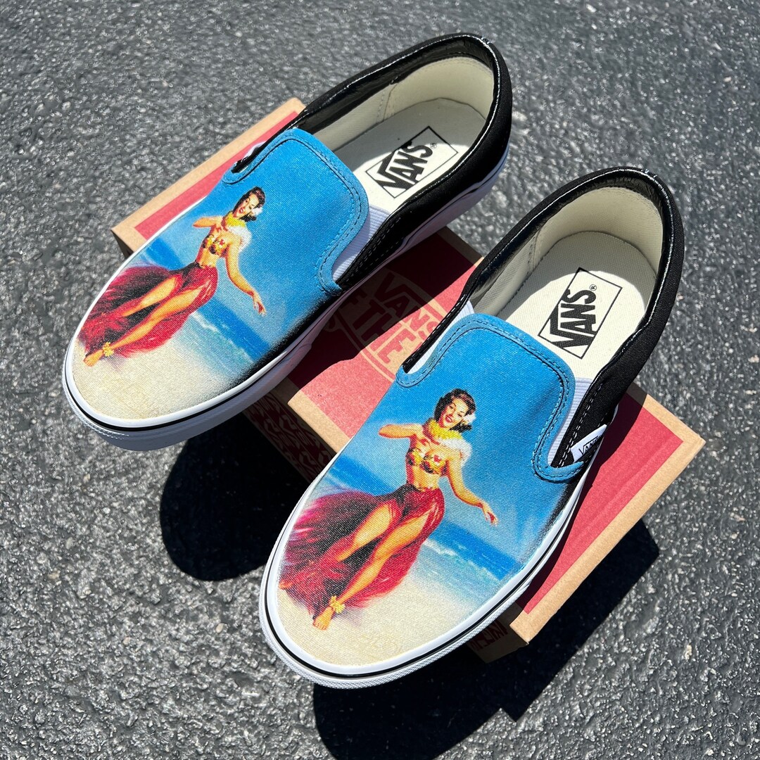 Vintage Hula Dancer Tropical Beach Hawaii Slip on Shoes - Etsy