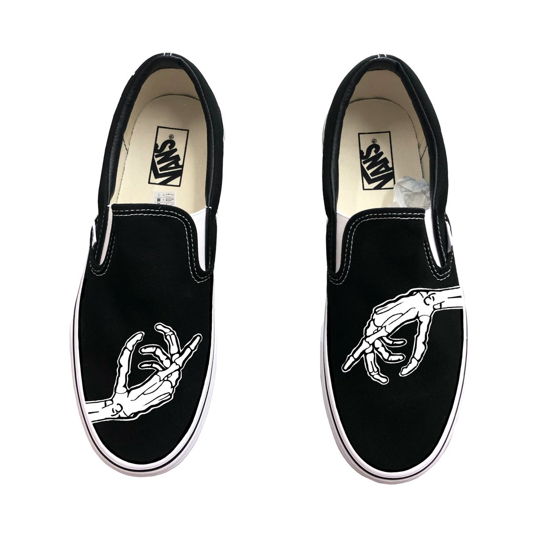 God Hands - Custom Slip on Vans the Creation of Adam Skeleton Hands - Etsy