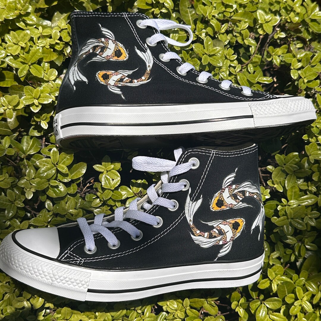 Koi Fish Custom Converse High Top Sneakers - Etsy