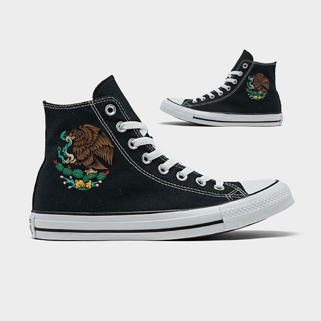Mexico Eagle From Mexican Flag Custom High Top Converse Chuck Taylor ...