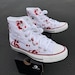 Blood Splatter White High Tops - Custom High Top Converse Murder Spooky ...