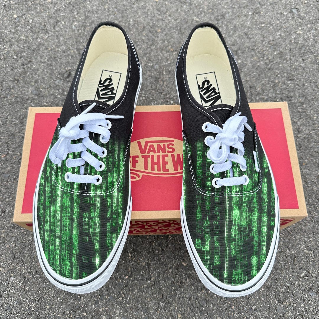 Matrix Code Digital Rain Vans Authentic Lace up Shoes - Men's and Women ...