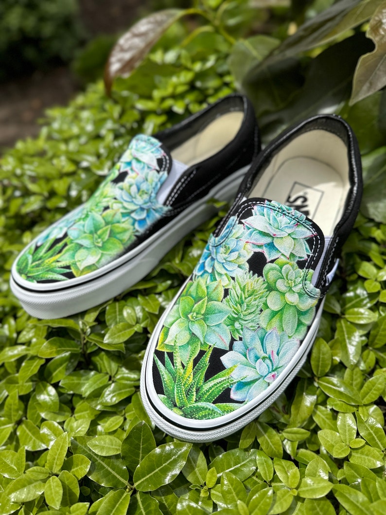 Succulent Plant Lover Shoes - Slip on Vans for Men and Women - Etsy