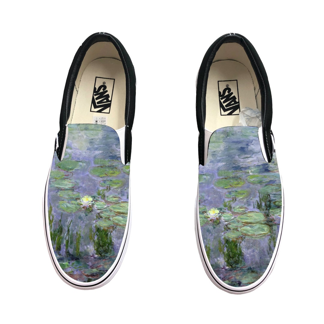 Claude Monet Water Lilies Custom Vans Slip on Shoes - Men's and Women's ...