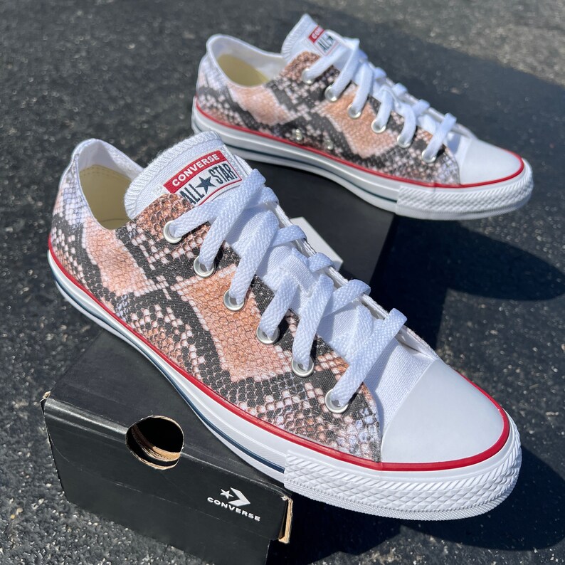 Snake Skin Shoes Custom Low Top Converse - Etsy