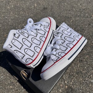 Cute Spooky Ghost Pattern Custom Converse Shoes for Toddlers and Kids ...