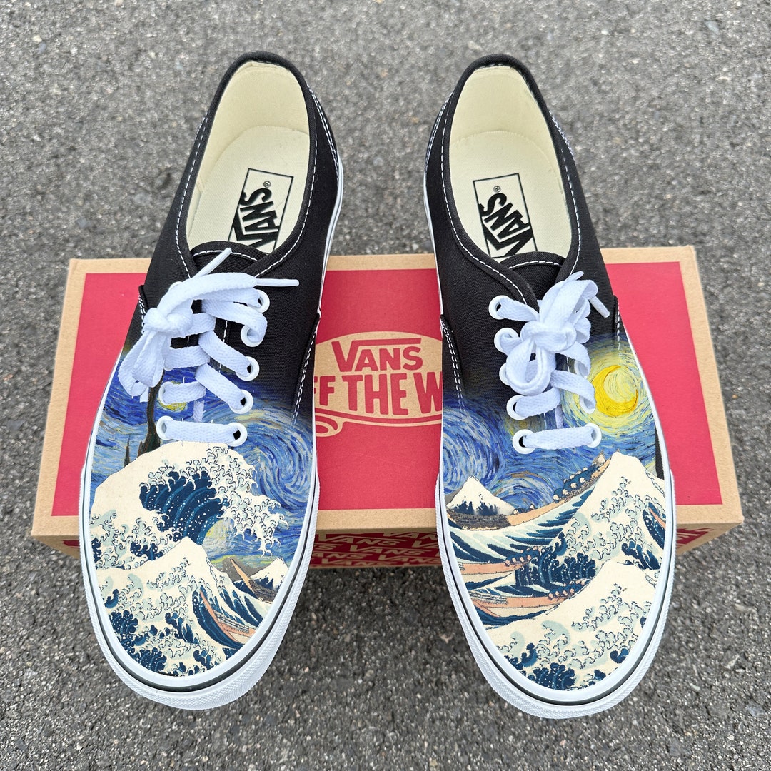 Van Gogh Starry Night and the Great Wave Vans Authentic Shoes - Etsy