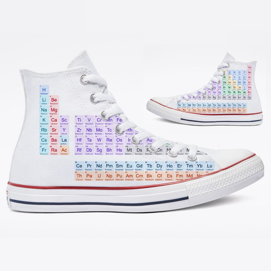 Periodic Table of Elements Converse - Custom White High Top Converse ...