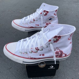 Blood Splatter White High Tops Custom High Top Converse Murder Spooky ...