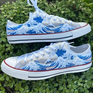 The Great Wave off Kanagawa Low Top Converse Shoes - Men's and Women's ...