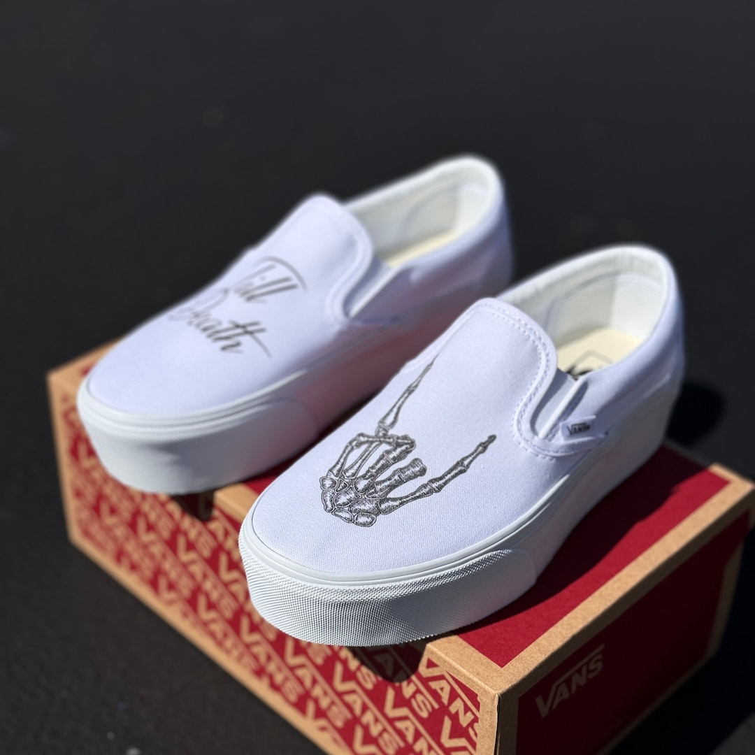 Till Death Wedding Vans Stackform Slip on Shoes - Women's Platform ...