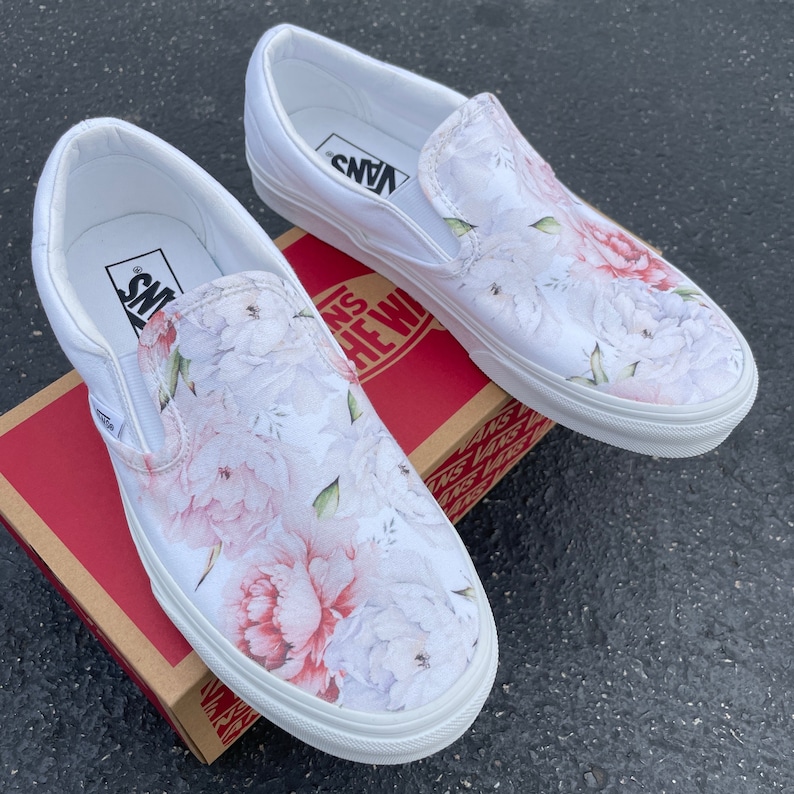 Light Spring Peony Flower Vibrant Pretty - Custom Vans - Etsy