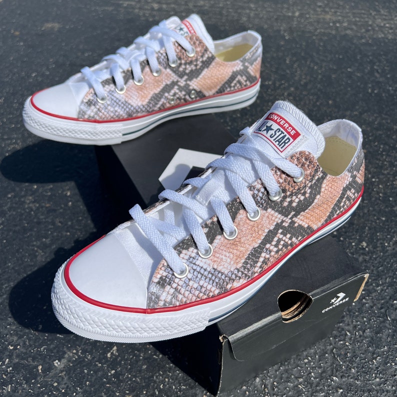 Snake Skin Shoes Custom Low Top Converse - Etsy
