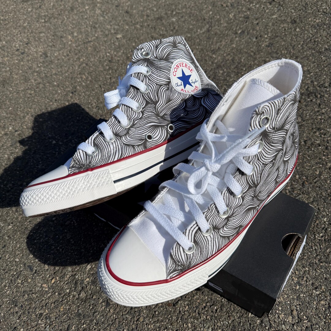 Swirls on Converse Chuck Taylor High Top Shoes Customized - Etsy