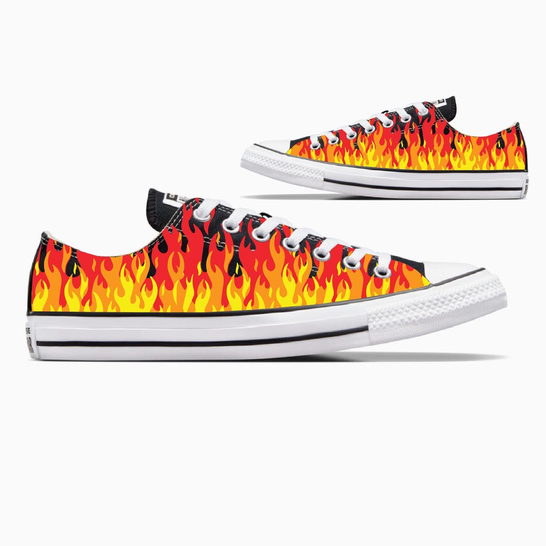 Custom Hot Rod Flames Sneakers - Hot Rod Inspired Flames on Converse ...