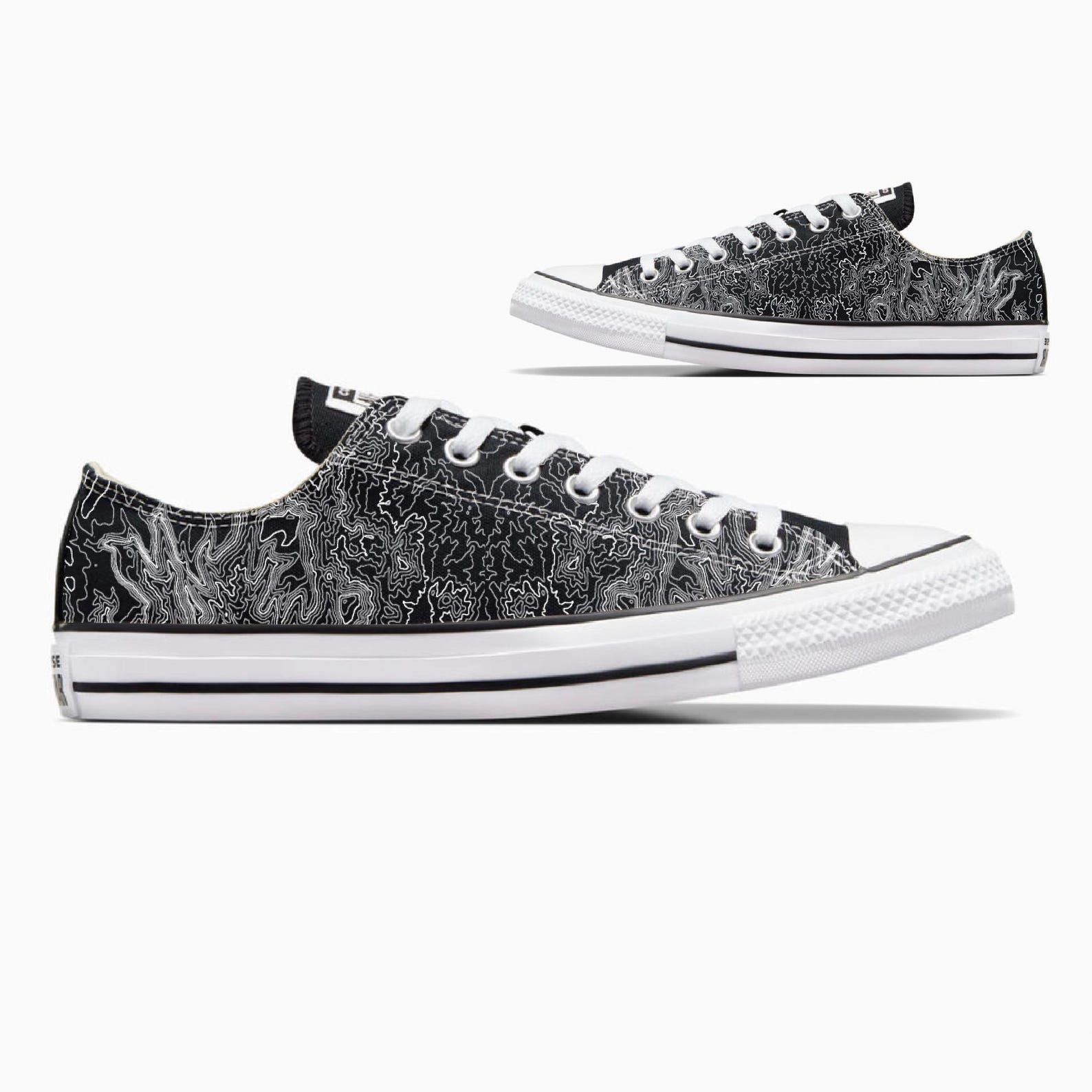 Topography Map Converse Chuck Taylor for Men and Women Unisex Low Top ...
