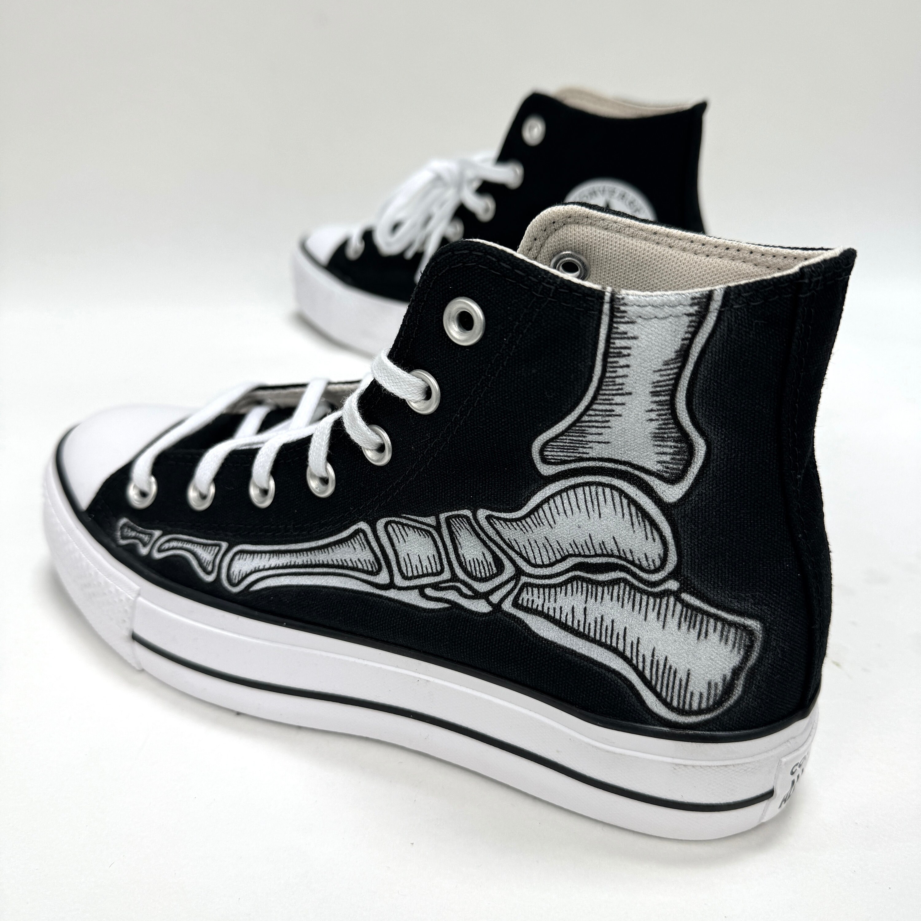 Platform Custom Skeleton Feet Shoes - Converse High Top for Women - Etsy