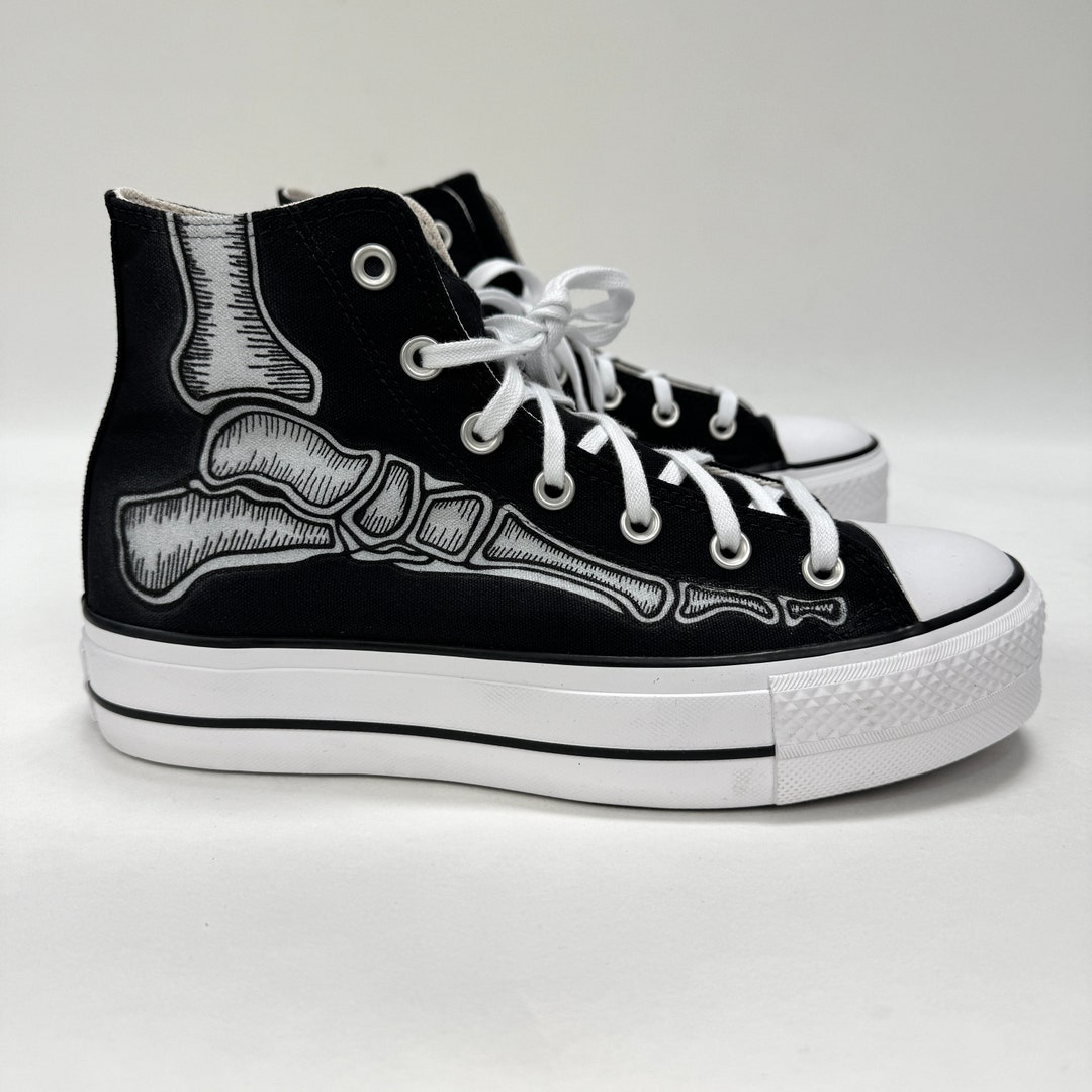 Platform Custom Skeleton Feet Shoes - Converse High Top for Women - Etsy